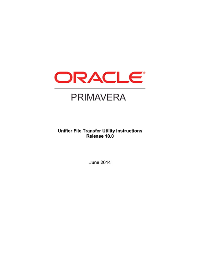 Primavera unifier file transfer_application_instructions | PDF | Programming Languages | Computing