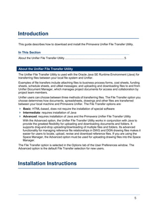 Primavera unifier file transfer_application_instructions | PDF