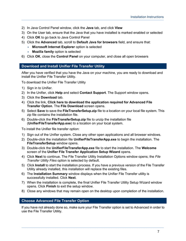 Primavera unifier file transfer_application_instructions | PDF | Programming Languages | Computing