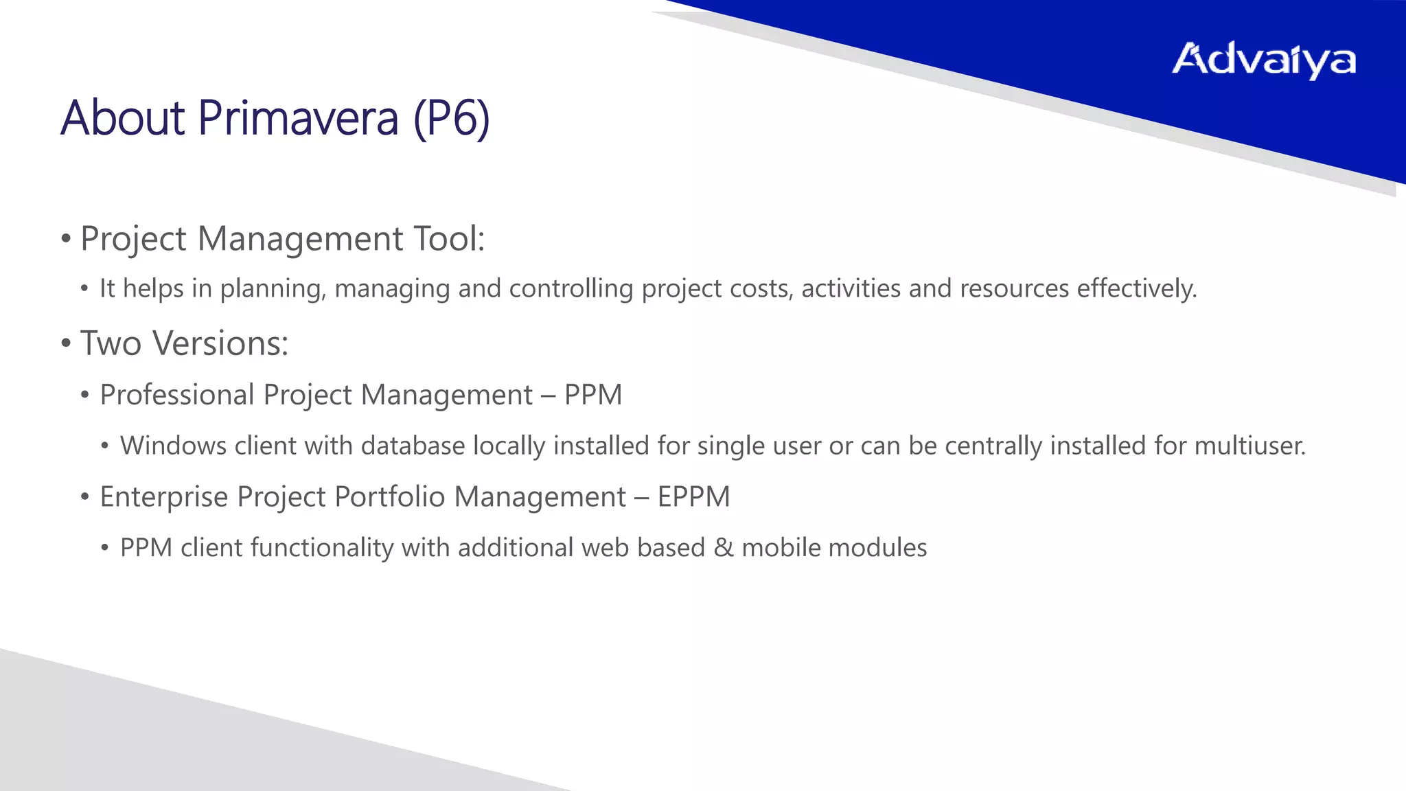 Primavera vs Microsoft Project Professional | PPTX