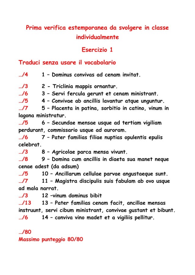 Prima verifica con punti | PDF