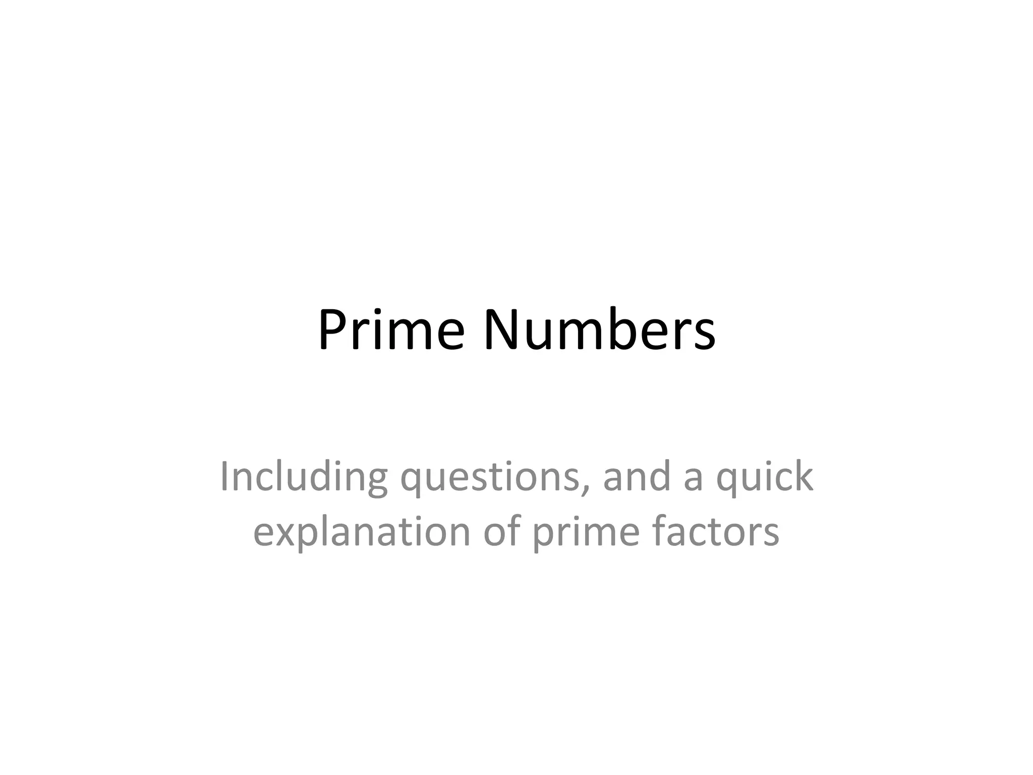 Prime Numbers | PPT