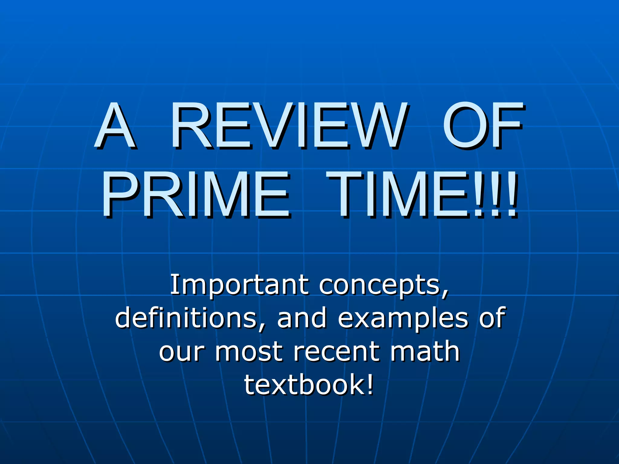 Prime Time Power Point Presentation | PPT