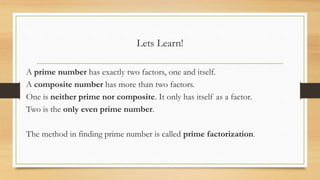 Prime and composite numbers | PPTX