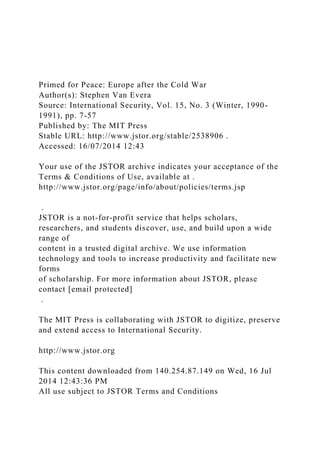 Primed for Peace Europe after the Cold WarAuthor(s) Stephe.docx