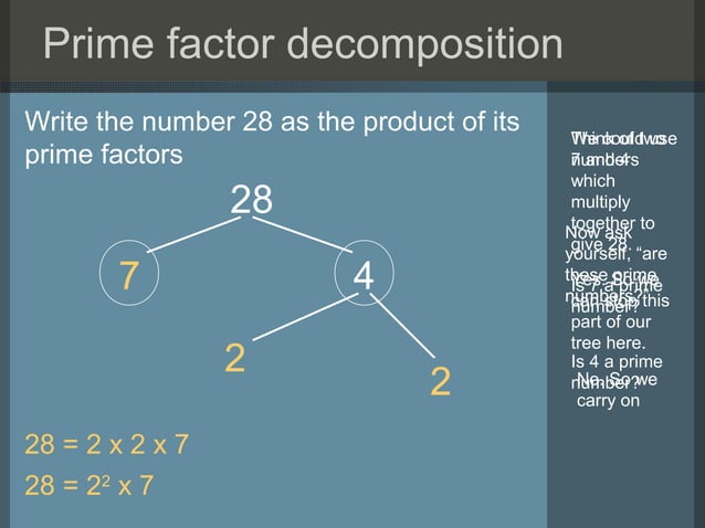 Prime factor decomposition | PPT