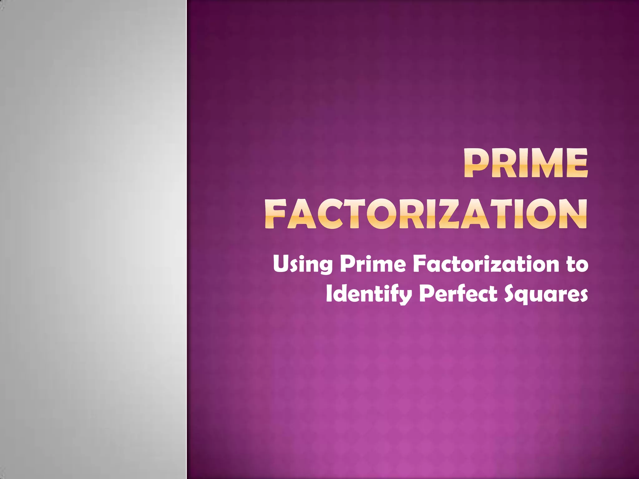 Prime Factorization | PPTX
