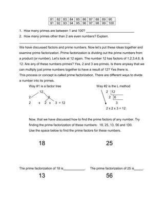 Prime factorization | DOCX