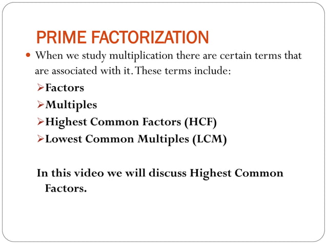 Mathematics for Grade 6: Prime Factorization - HCF | PDF | Science