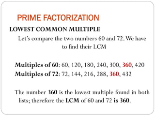 Mathematics for Grade 6: Prime Factorization - LCM | PDF