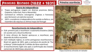 Primeiro Reinado no Brasil Slides D pedro I | PDF