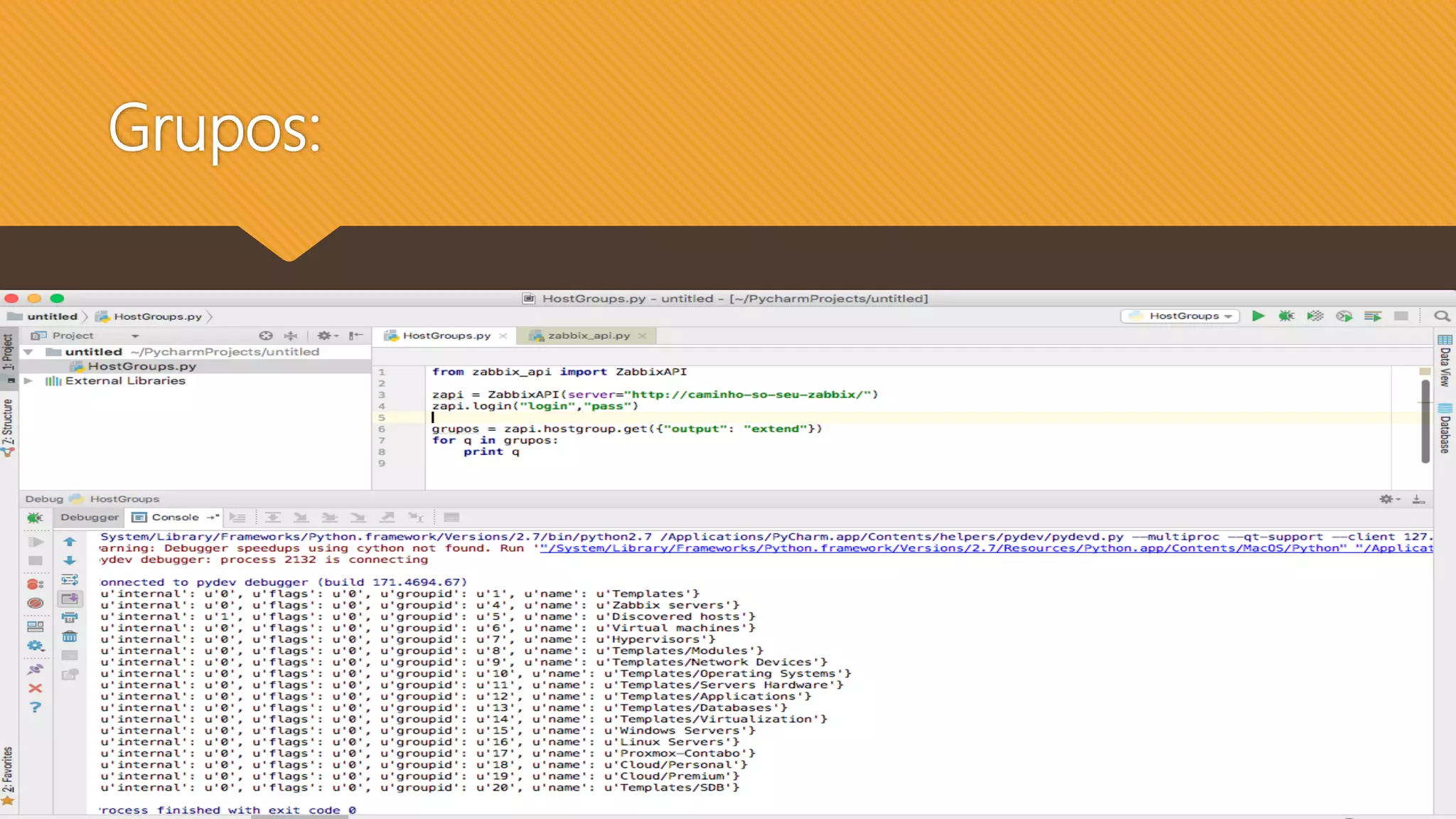 Luiz Sales: Primeiros passos na API do Zabbix com python | PDF