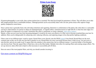 Prime Lens Essay | PDF