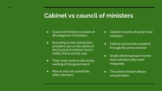 Prime minister and the council of ministers | PPTX