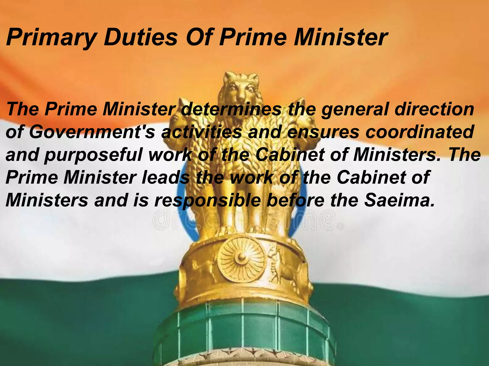 Prime minister ppt | PPT