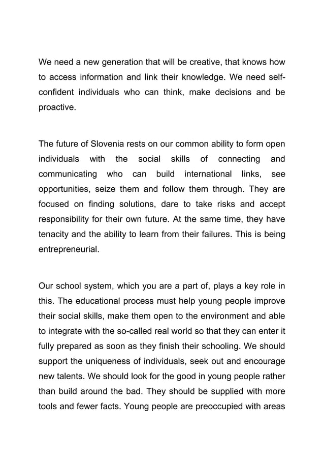 Prime minister speech | PDF