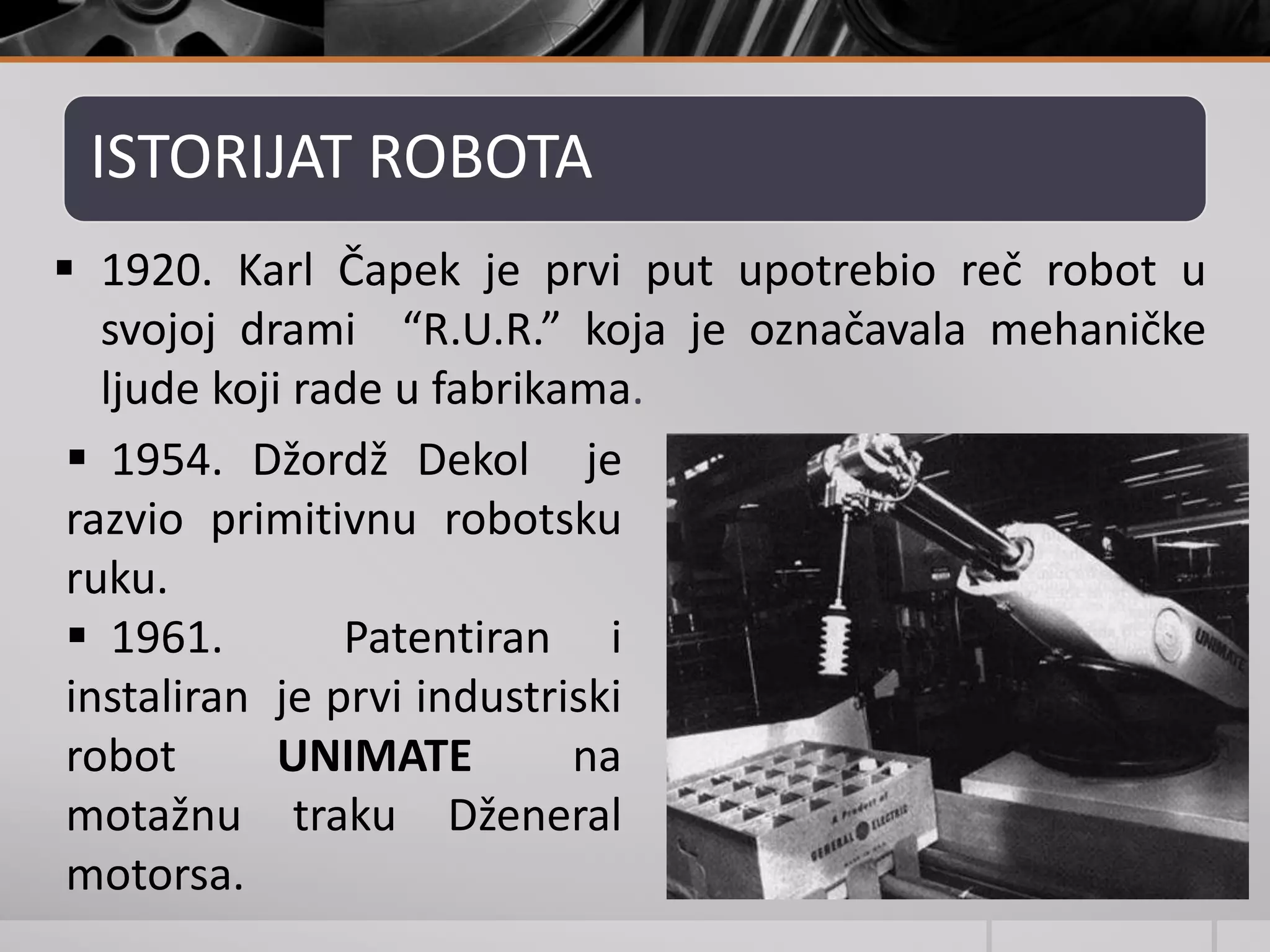 Primena robota u automobilskoj industriji | PPTX