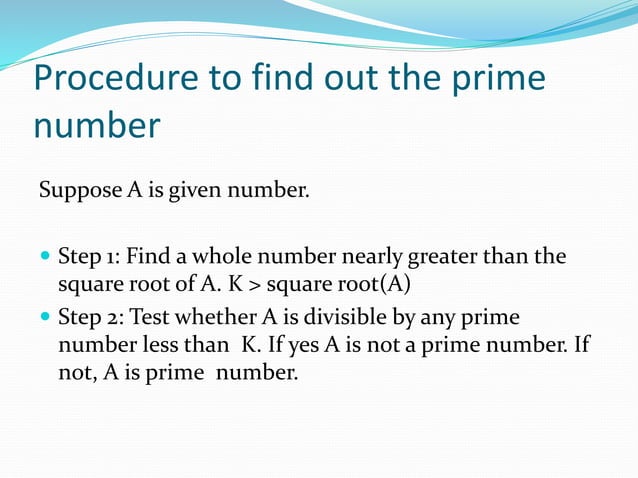 How to find out whether a given number is Prime or not | PPT