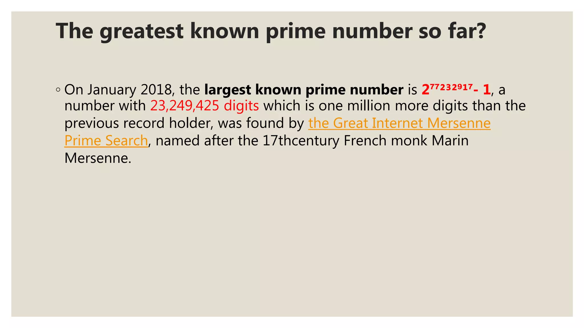 Prime number generation | PPTX