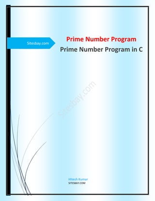Prime number program in C | PDF