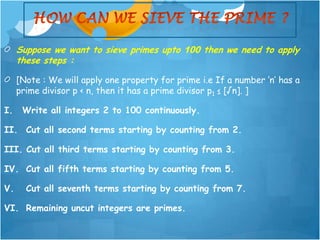 Prime numbers sieving | PPT
