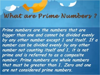 Prime numbers sieving | PPTX