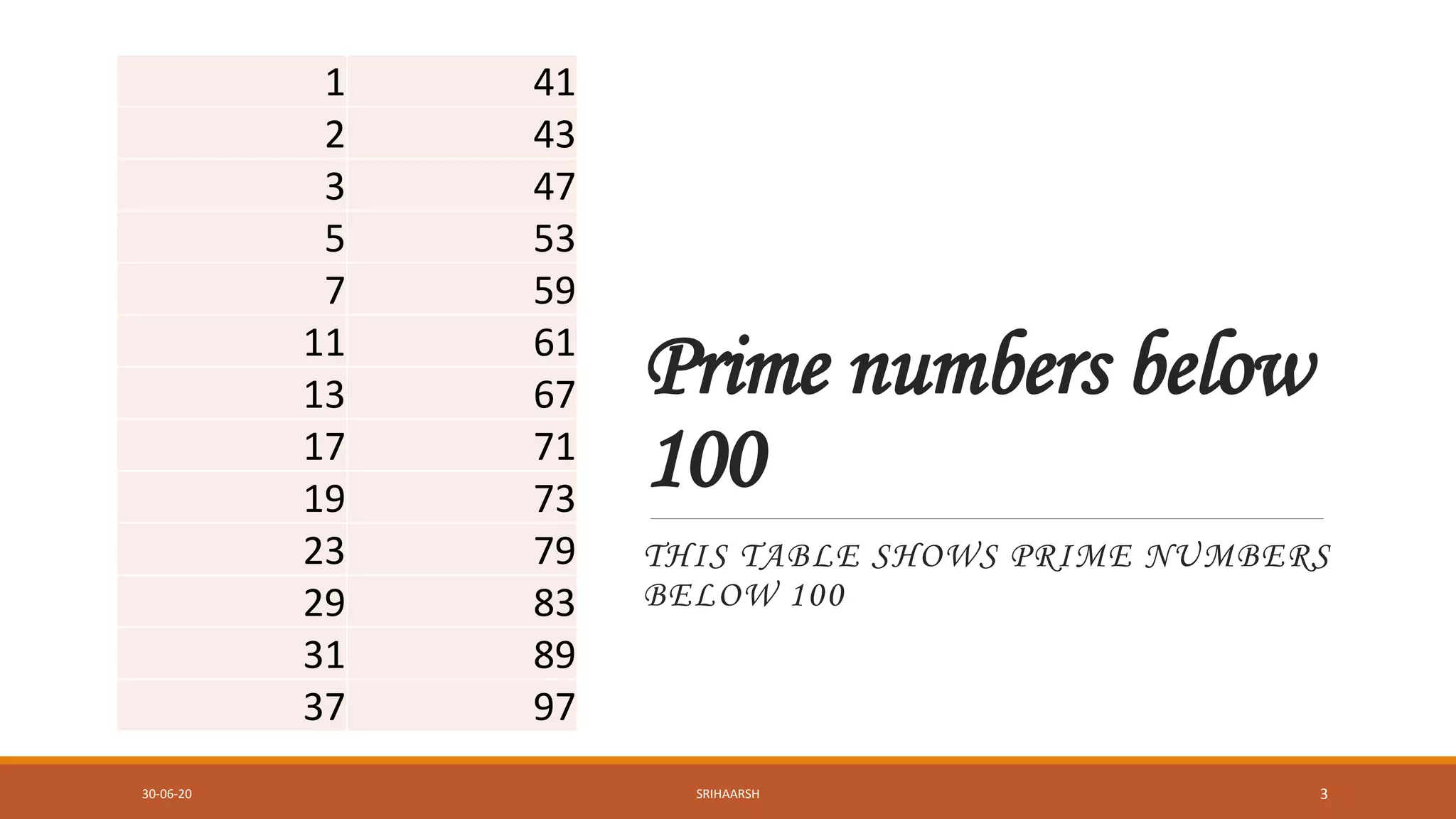 Prime numbers | PPTX | Physics | Science
