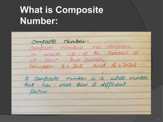 Prime numbers,whole numbers and composite numbers | PPTX