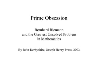 Prime Obsession | PPT
