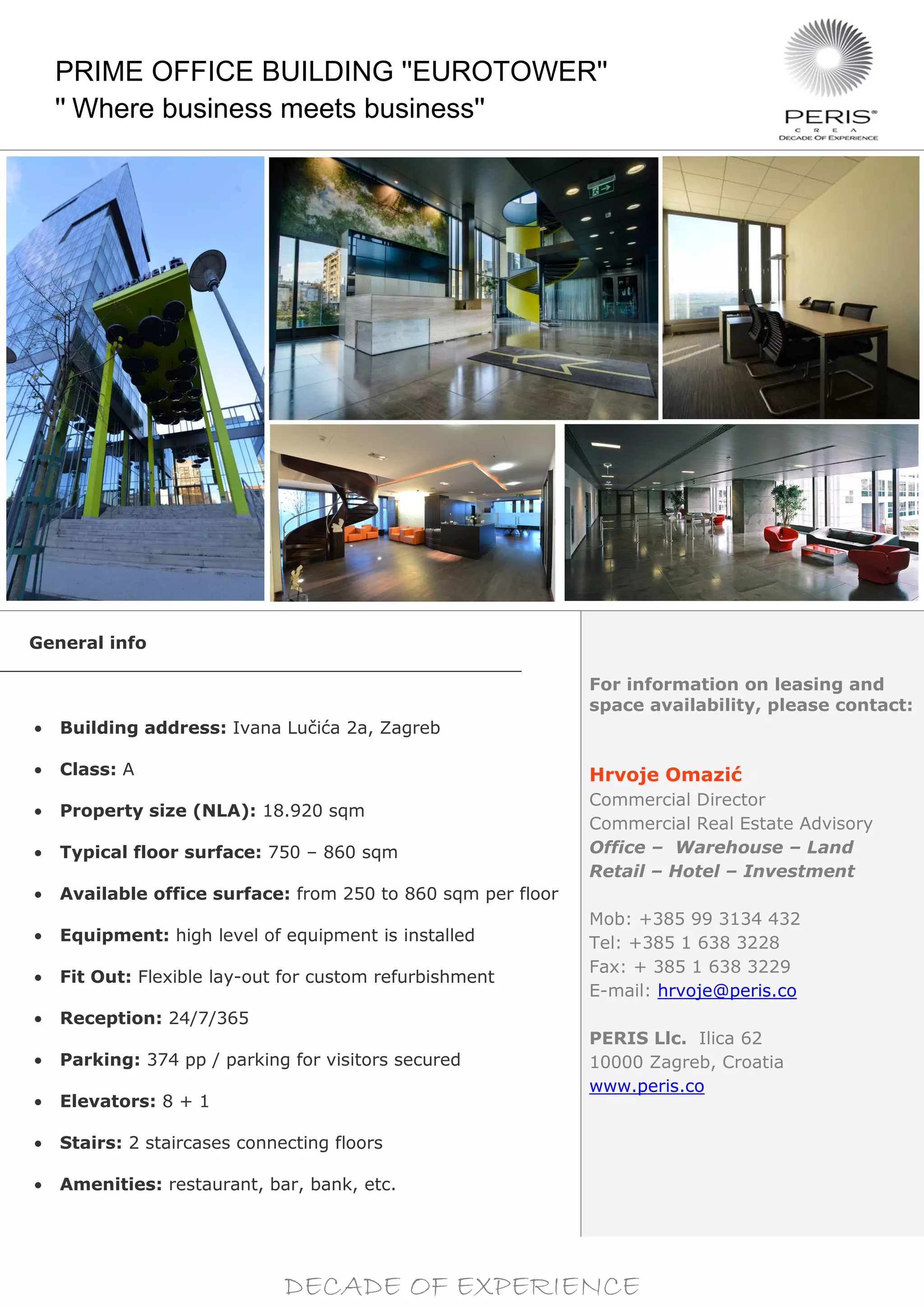 Prime office building eurotower peris | PDF | Office Property | Real Estate