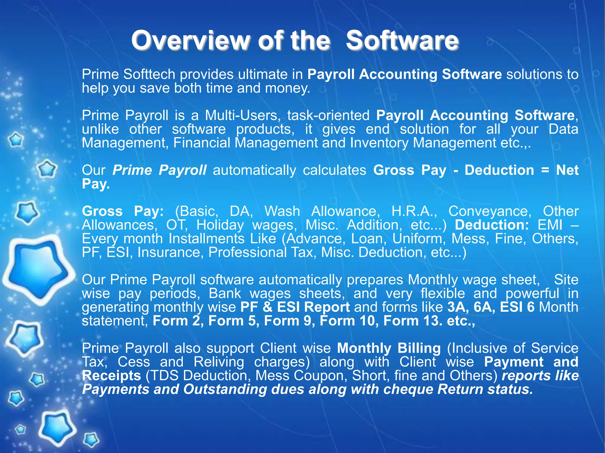 Payroll Software - Prime | PDF