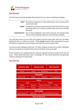 Prime Prospects Handout Agency Information | PDF
