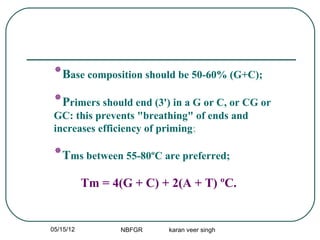 PCR Primer desining | PPT