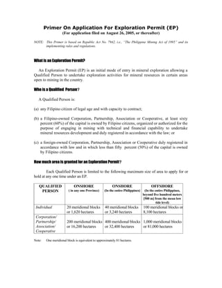 Primer exploration permit | PDF