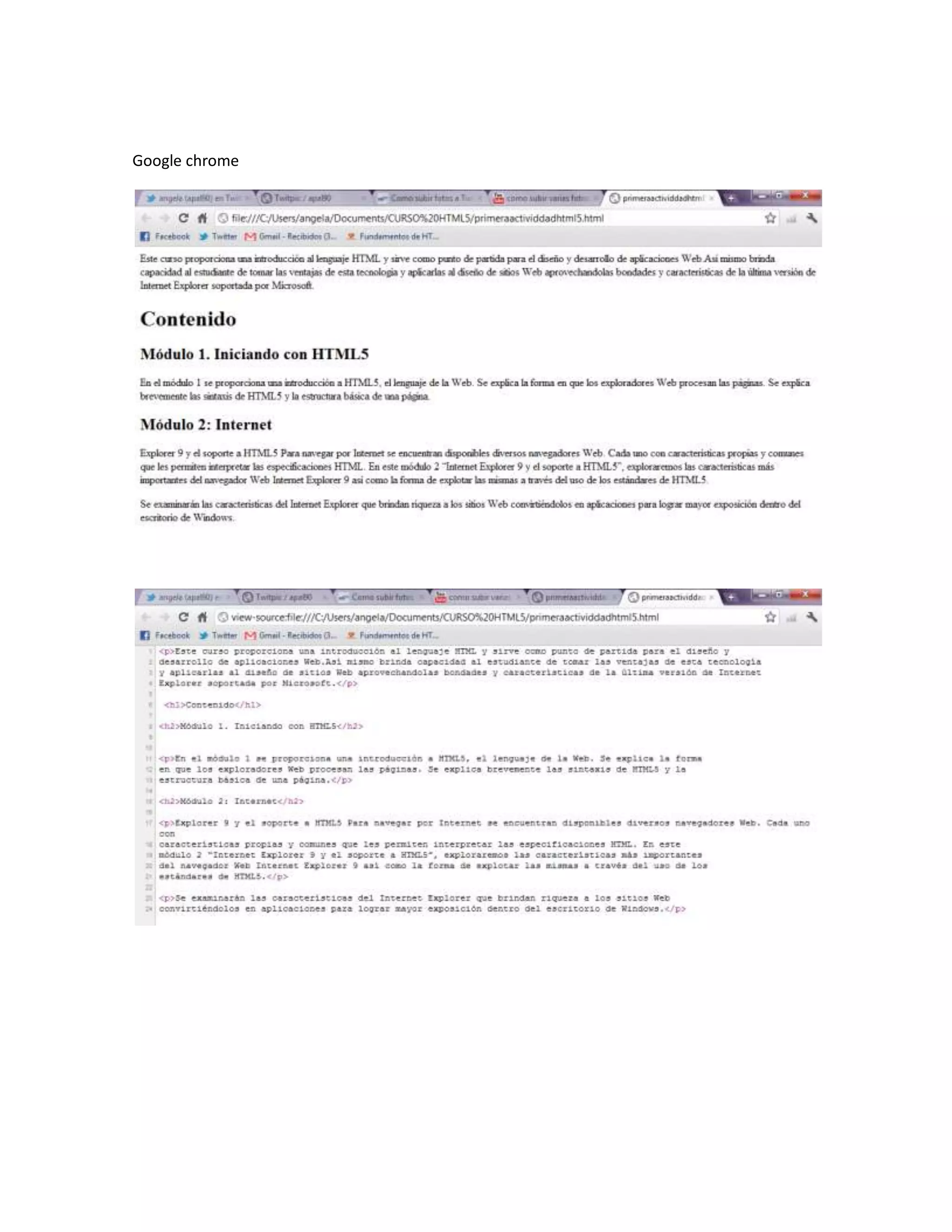 Primera actividad html5 | DOCX