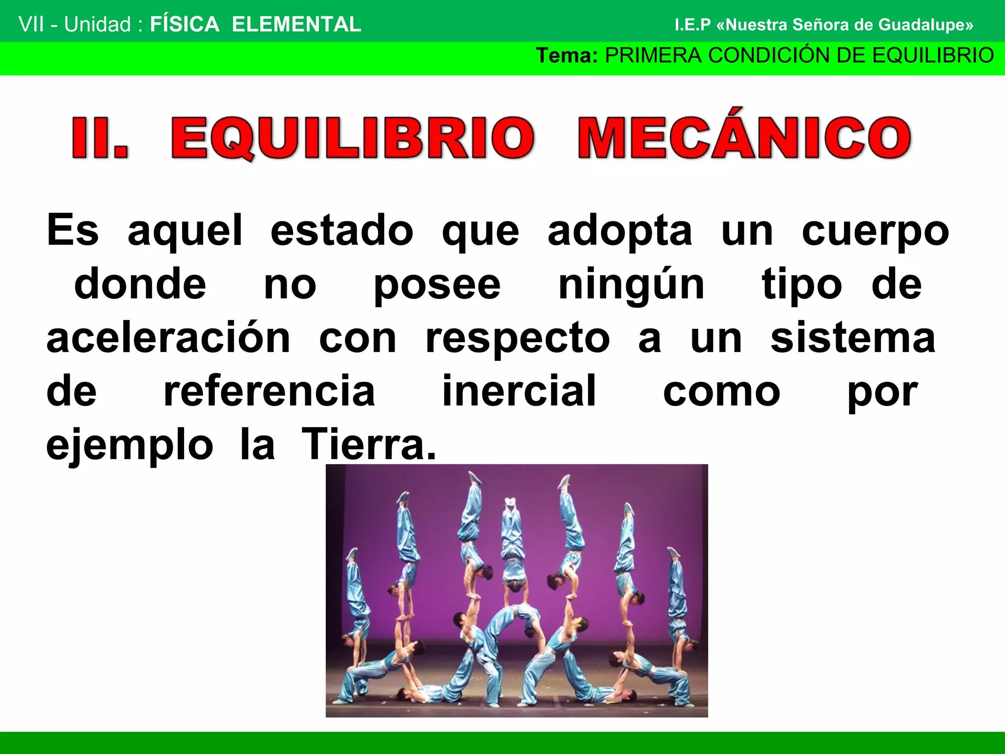 Primera condición de equilibrio | PPT