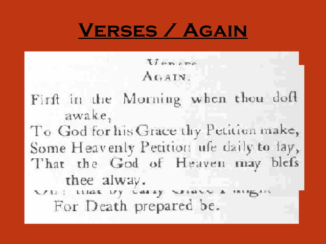 Primer And Puritan Life Slide Show | PPT