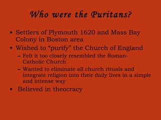 Primer And Puritan Life Slide Show | PPT