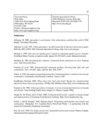 Urban Agriculture and Community Food Security in the United States | PDF