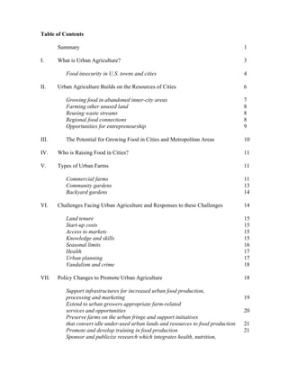 Urban Agriculture and Community Food Security: Farming from the City ...