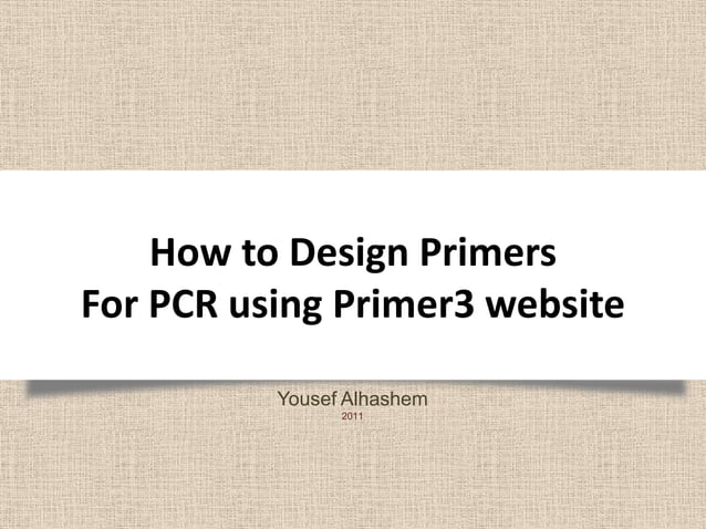 Primer design | PPT