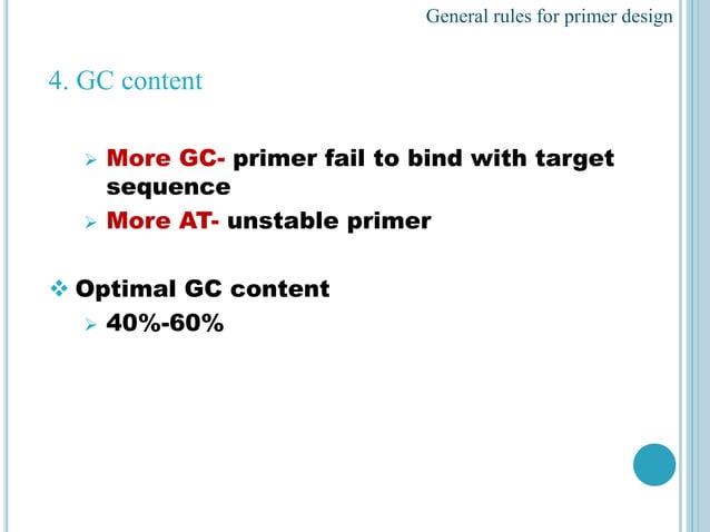 Primer designing | PPTX | Chemistry | Science