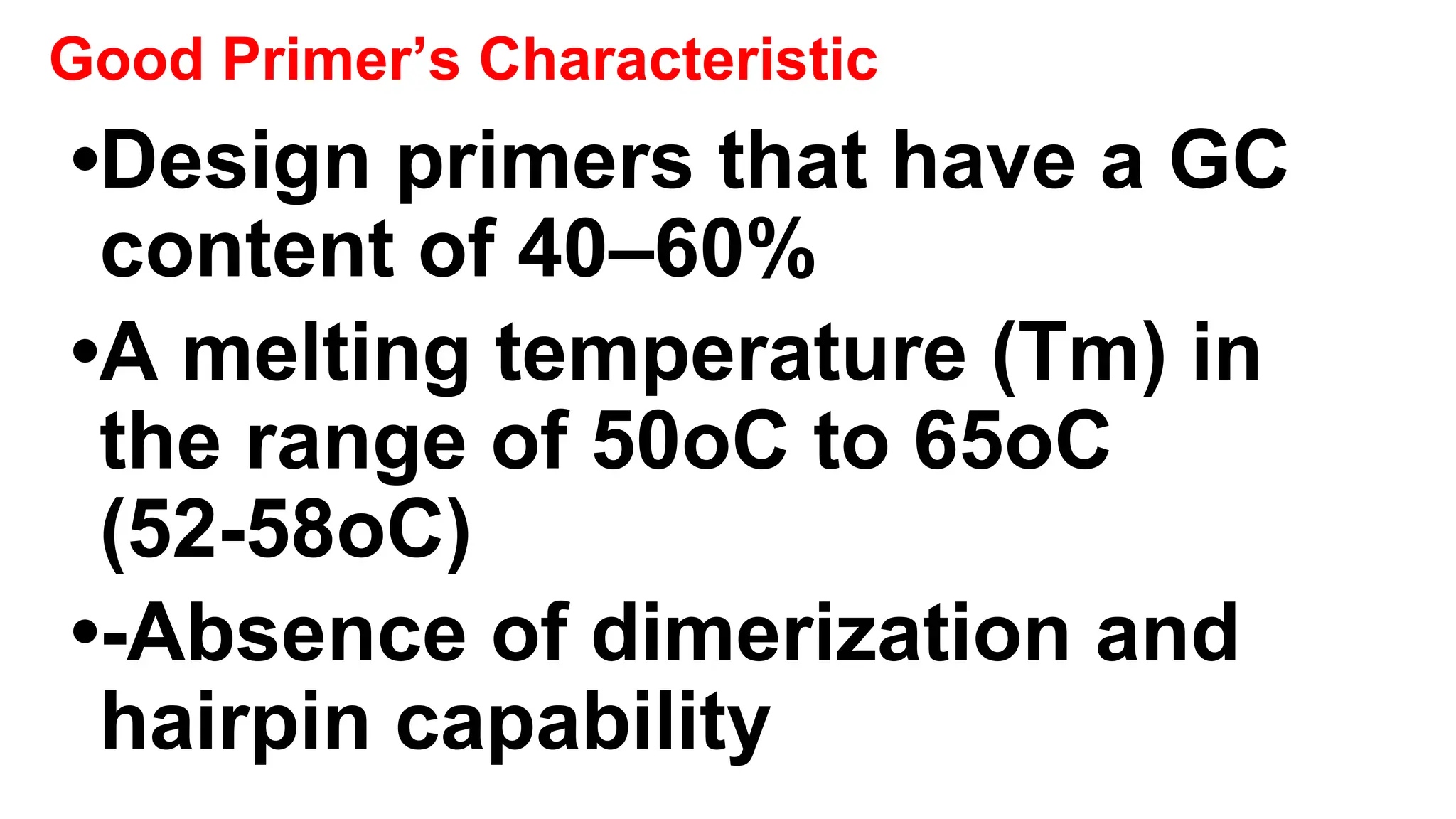 PRIMER DESIGNING RECOMBINANT DNA TECHNOLOGY Primer designing | PDF