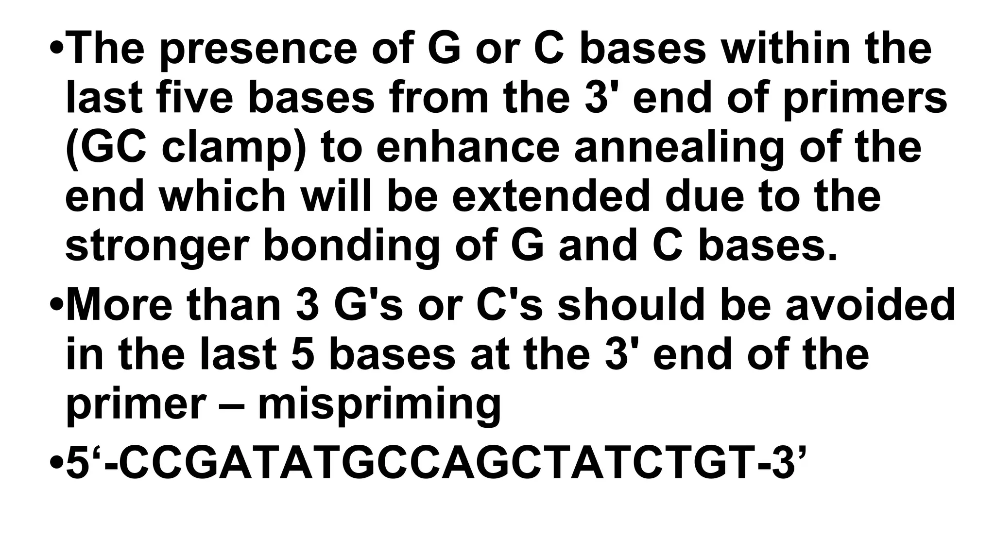 PRIMER DESIGNING RECOMBINANT DNA TECHNOLOGY Primer designing | PDF