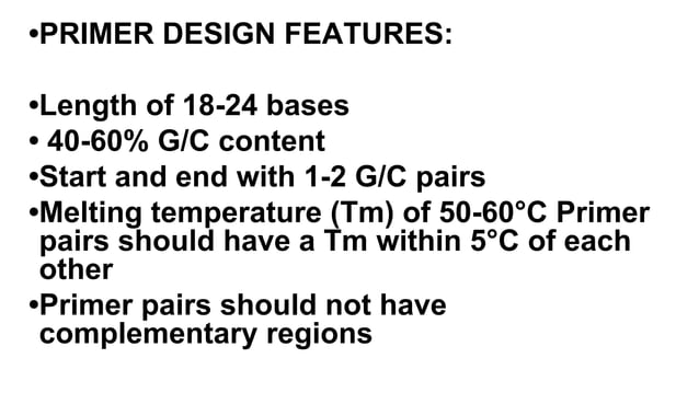 PRIMER DESIGNING RECOMBINANT DNA TECHNOLOGY Primer designing | PPT
