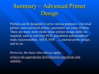 Primer design task | PPT