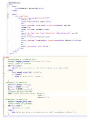 Primer ejercicio php | PDF