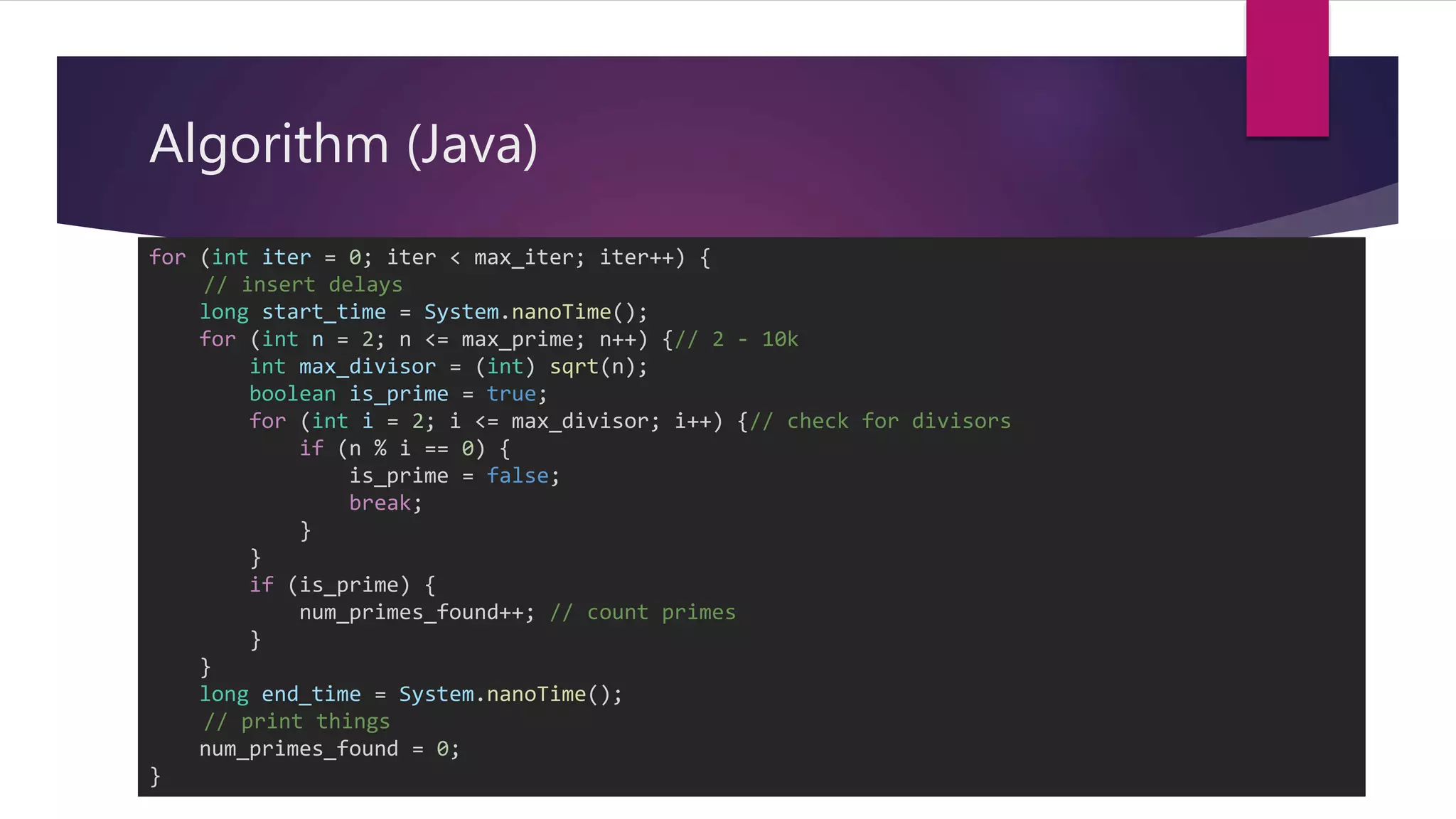 C++ & Java JIT Optimizations: Finding Prime Numbers | PPT
