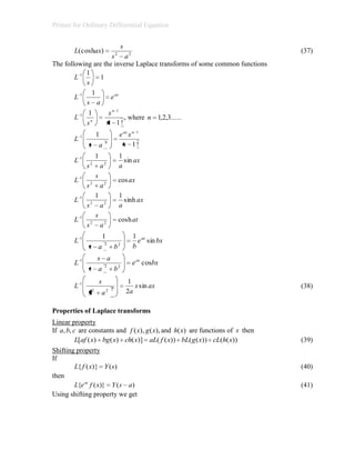 Primer for ordinary differential equations | PDF