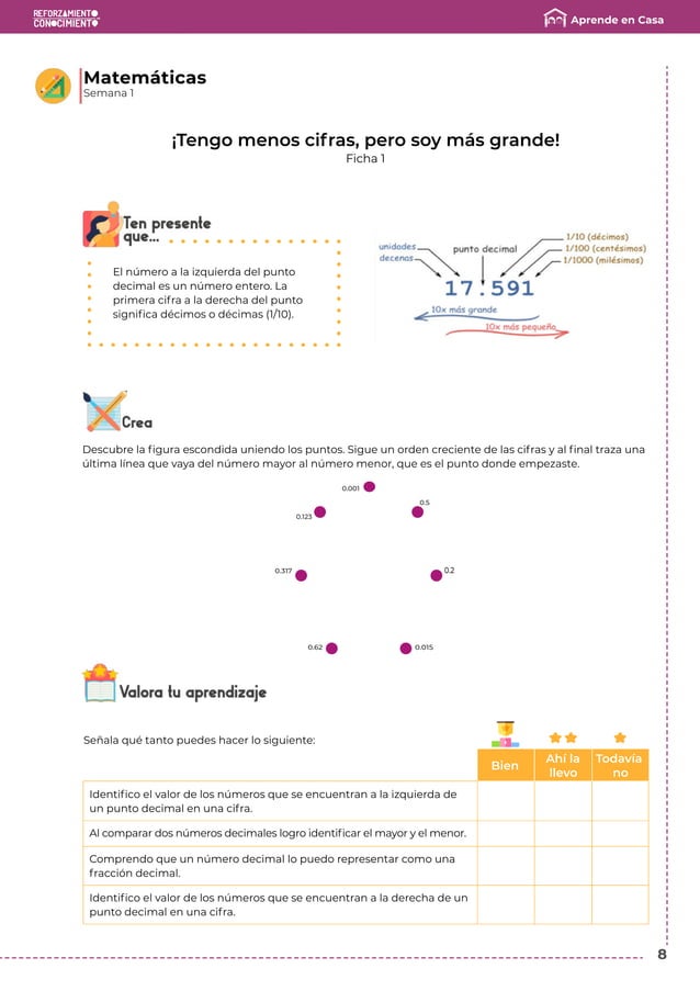 CURSO DE REFORZAMIENTO DEL CONOCIMIENTO. PRIMER GRADO SEMANA 1 | PDF